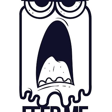 "Hungry Monster - Feed Me Now" Sticker for Sale by Pujo Design | Redbubble