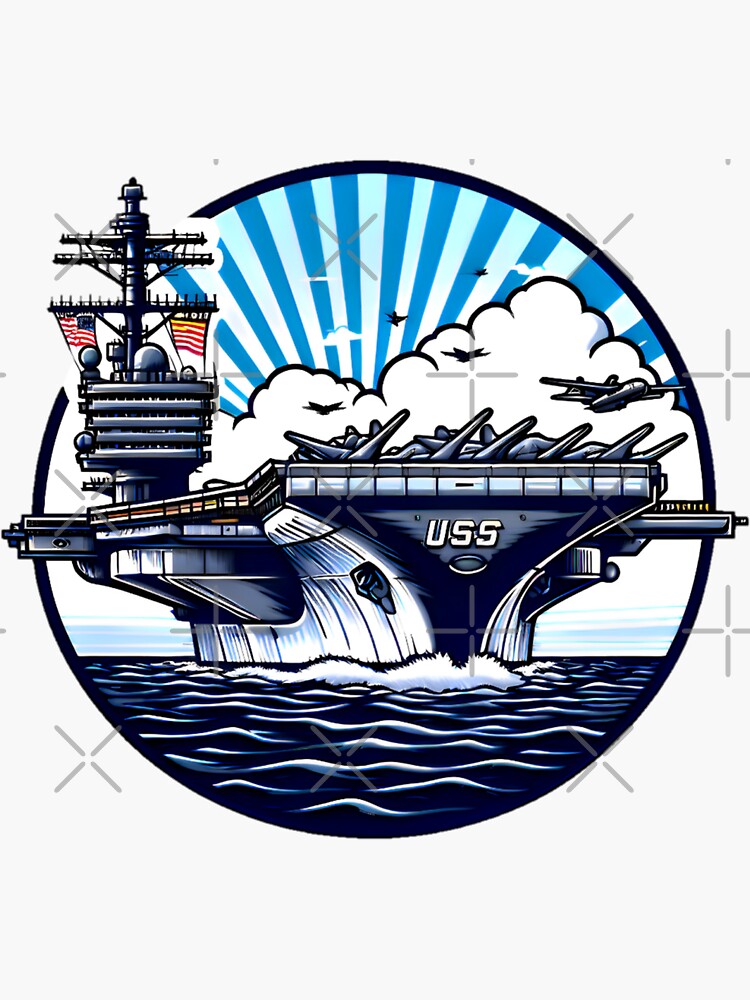 "USS Nimitz: Iconic Aircraft Carrier of the US Navy" Sticker for Sale ...