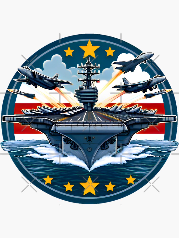 "USS Nimitz: Iconic Aircraft Carrier of the US Navy" Sticker for Sale ...