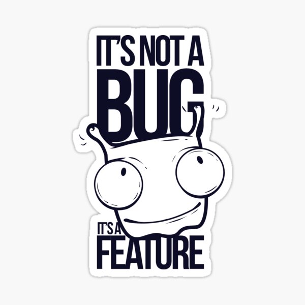 "Coding Joke Bug vs Feature Design" Sticker for Sale by Pujo Design ...