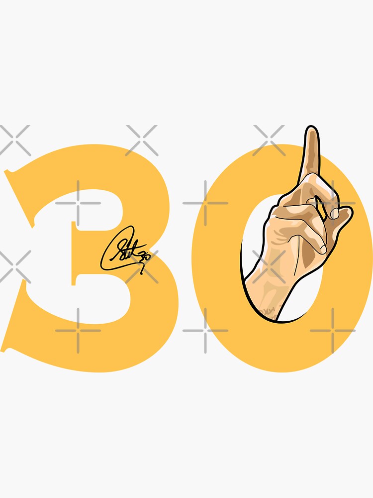 "Stephen Curry 30 " Sticker by Teeleo | Redbubble