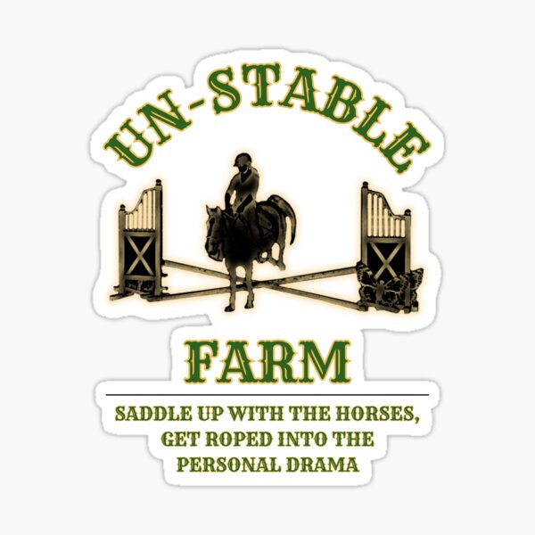 "Un-Stable Farm - Unique and Original Design" Sticker for Sale by BSDesignOnline | Redbubble
