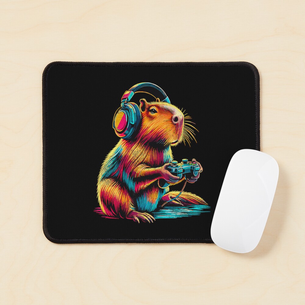 "Capybara Gaming - Funny Gamer Capybara Design" Art Board Print for ...