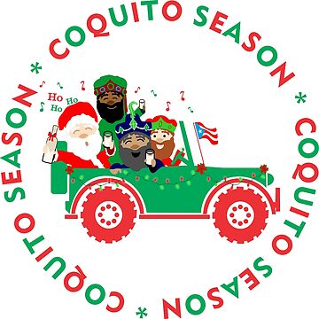 "Puerto Rico Coquito Season Santa Three Kings Red & Green Christmas ...