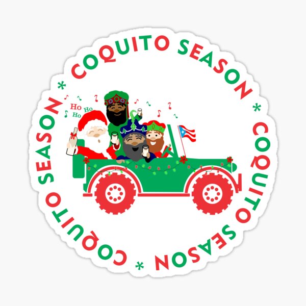 "Puerto Rico Coquito Season Santa Three Kings Red & Green Christmas ...