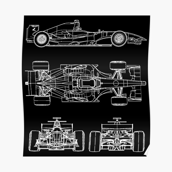 "Race car blueprint project" Poster for Sale by ideasfinder | Redbubble