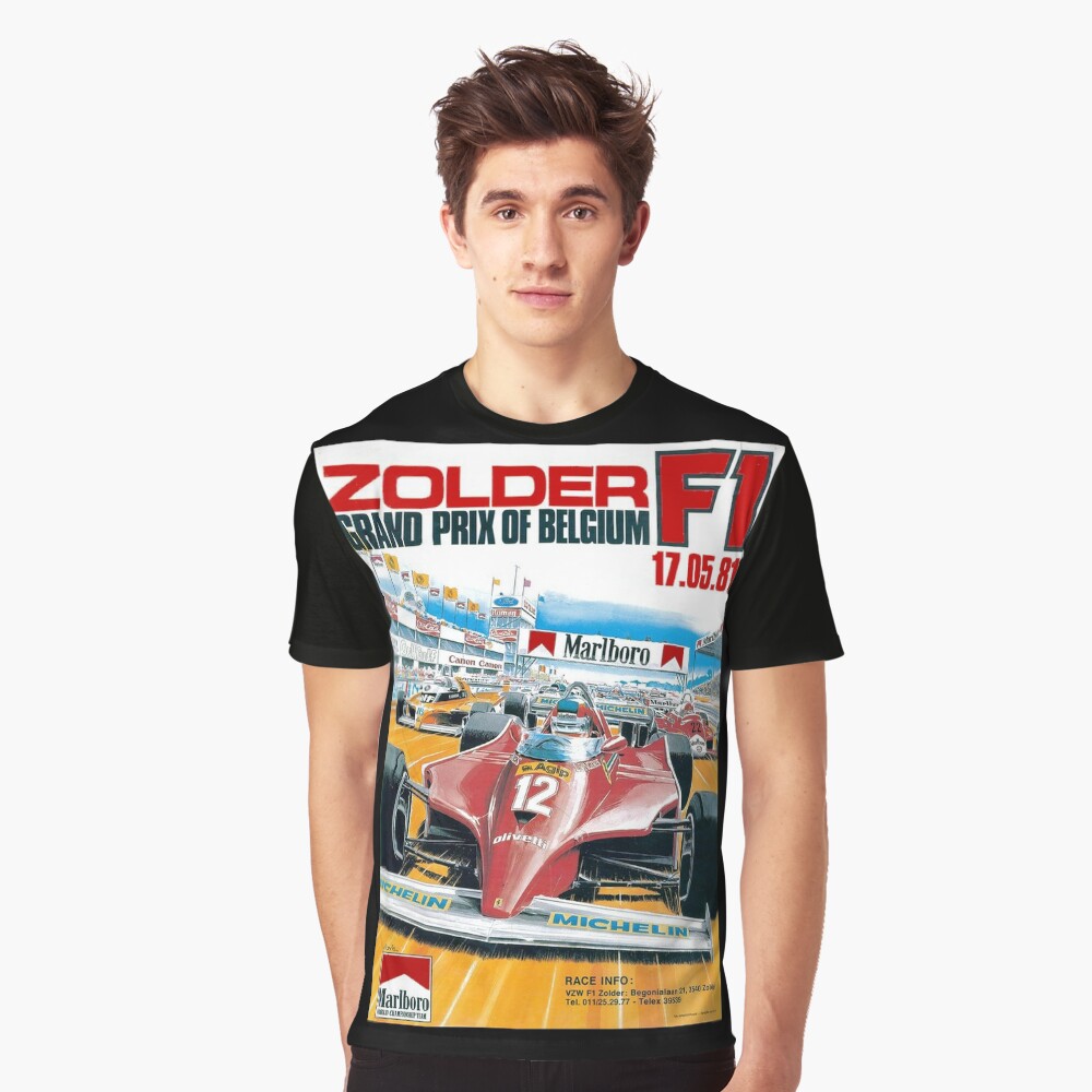 "BELGIUM GRAND PRIX : Vintage 1981 Zolder Auto Racing Print" Sticker ...