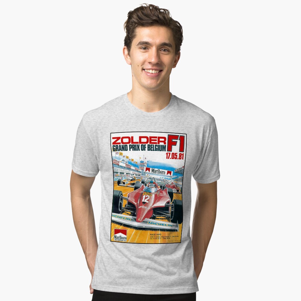 "BELGIUM GRAND PRIX : Vintage 1981 Zolder Auto Racing Print" Sticker ...