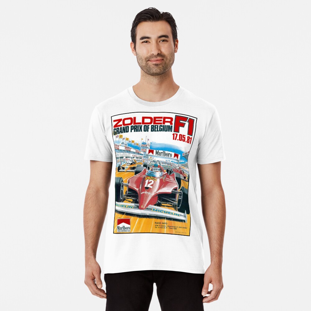 "BELGIUM GRAND PRIX : Vintage 1981 Zolder Auto Racing Print" Sticker ...