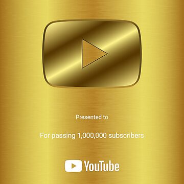 "Personalized Gold 1,000,000 YouTube Play Button Award Plaque Digital ...