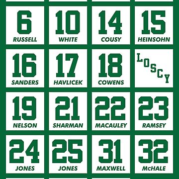 "Retired Numbers - Celtics" Art Print for Sale by pkfortyseven | Redbubble