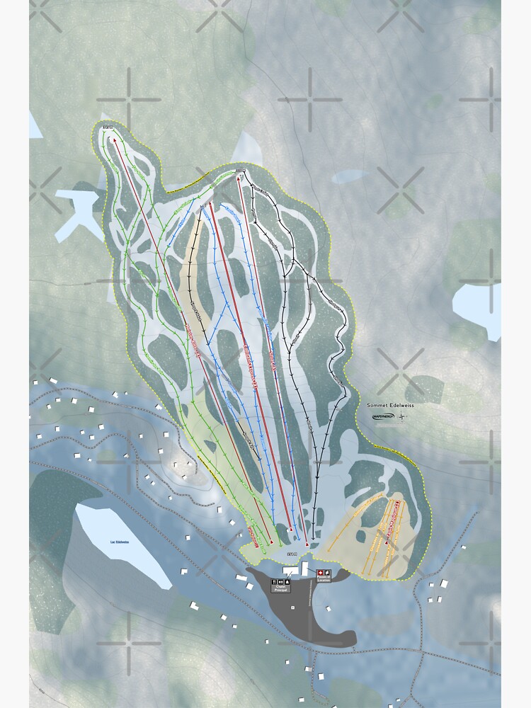 "Sommet Edelweiss Resort Trail Map" Sticker for Sale by mapsynergy ...