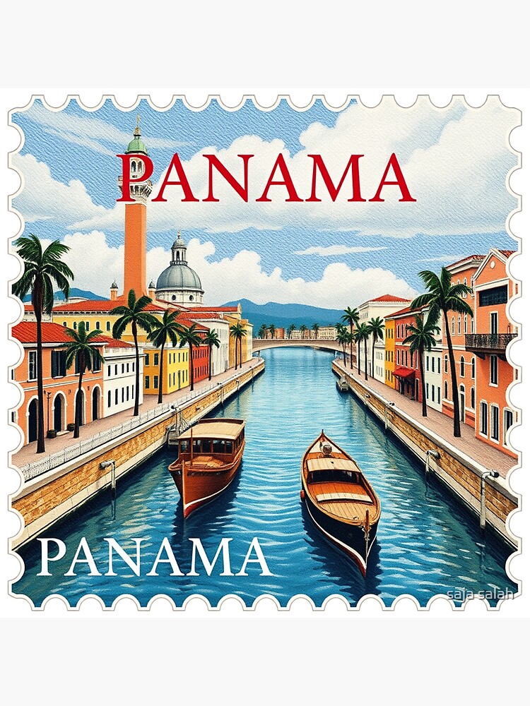 "A Pop Art Travel Print of the Panama Canal - Panama Sticker" Sticker ...