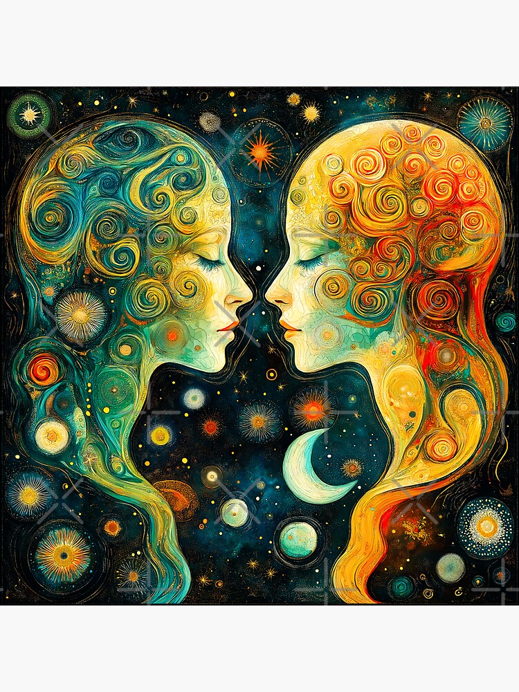"Two twins represent the Gemini symbol with swirling patterns Design in ...