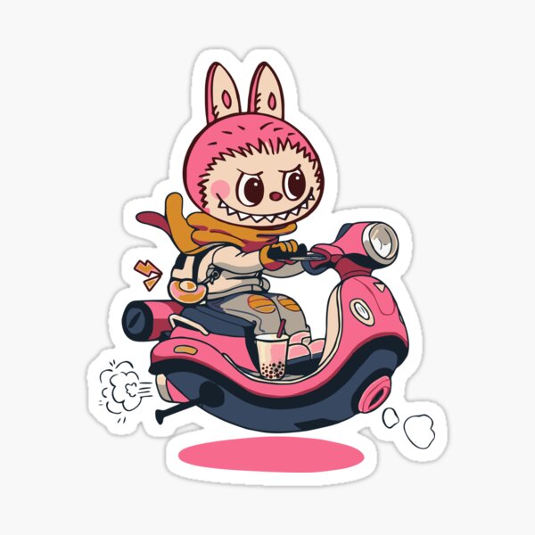 "Labubu cute monster pink " Sticker for Sale by retrippy | Redbubble