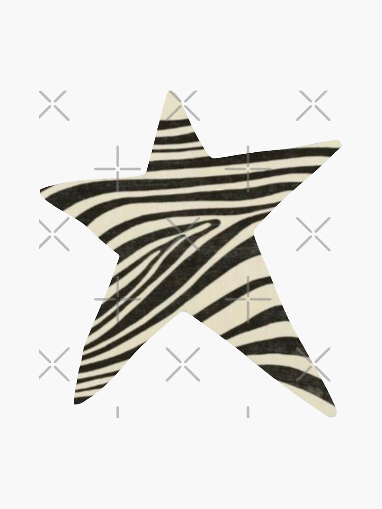 "zebra print star" Sticker for Sale by pinkmartinii | Redbubble