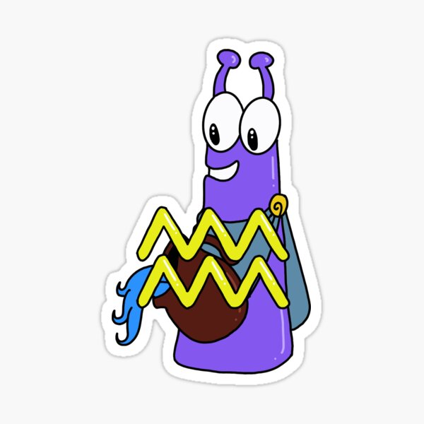 "Slug star signs: Aquarius" Sticker for Sale by KizzySlugs | Redbubble
