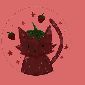 "Strawberry Cat" Sticker for Sale by makimasab | Redbubble