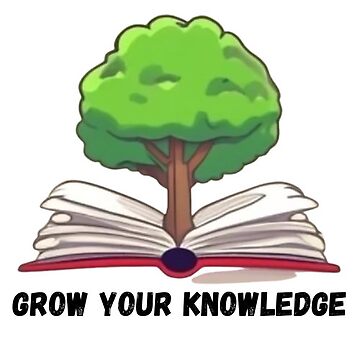 "Grow Your Knowledge, Tree Sprouting From Book" Sticker for Sale by ...