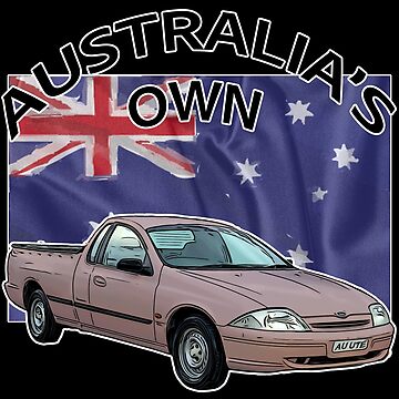 "Gold AU Ford Falcon Ute - Australian Muscle Car Icon" Sticker for Sale ...
