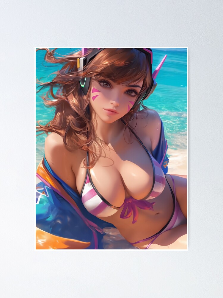 "Swimsuit Dva V3" Poster for Sale by WaifuDreamland | Redbubble