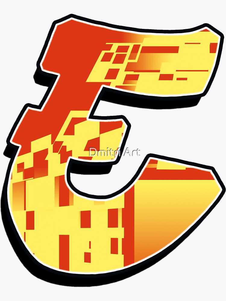 "E - blocky" Sticker for Sale by paintcave | Redbubble