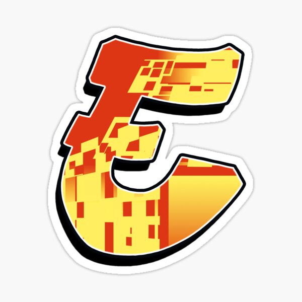 "E - blocky" Sticker for Sale by paintcave | Redbubble