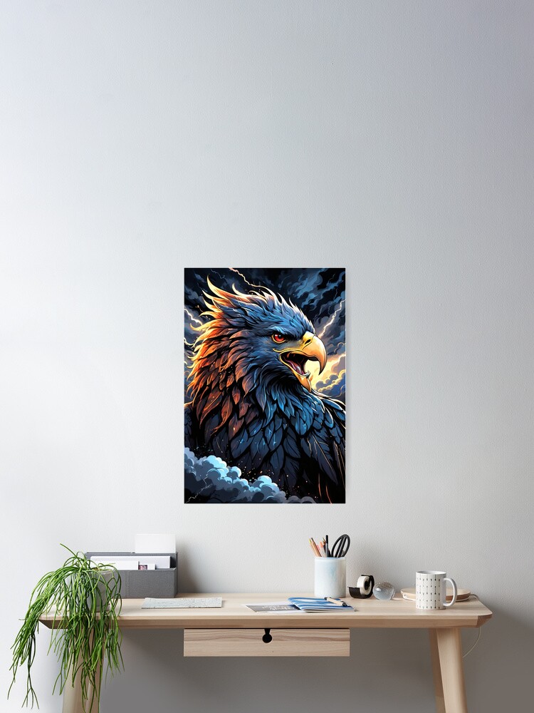 "Gothic Eagle Majestic Fierce Intricate Feathers Dark Art" Poster for ...