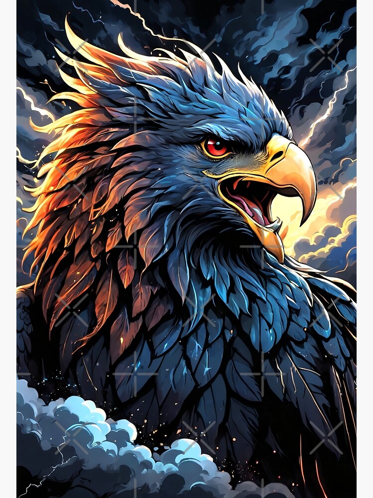 "Gothic Eagle Majestic Fierce Intricate Feathers Dark Art" Poster for ...