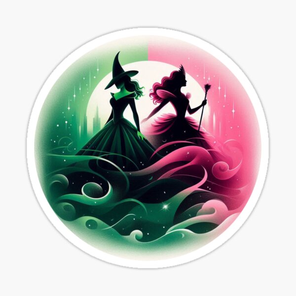 "Elphaba & Glinda Wicked the Musical Defying Gravity" Sticker for Sale ...