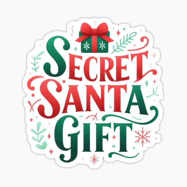 "Secret Santa Gift" Sticker for Sale by MoonMonkeyNbear | Redbubble