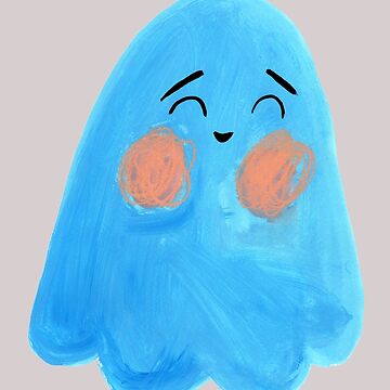 "Happy Blue Ghost” | Playful and Cute Ghost Illustration Art Print ...