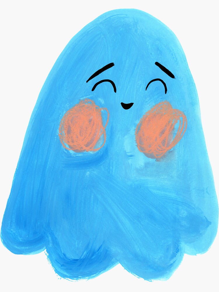"Happy Blue Ghost” | Playful and Cute Ghost Illustration Art Print ...