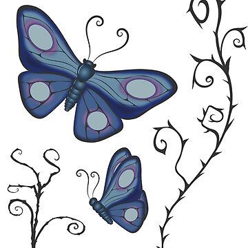 "Sticker Sheet Corpse Bride - Butterflies & Thorn" Pin for Sale by ...