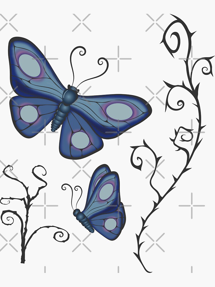 "Sticker Sheet Corpse Bride - Butterflies & Thorn" Sticker for Sale by ...