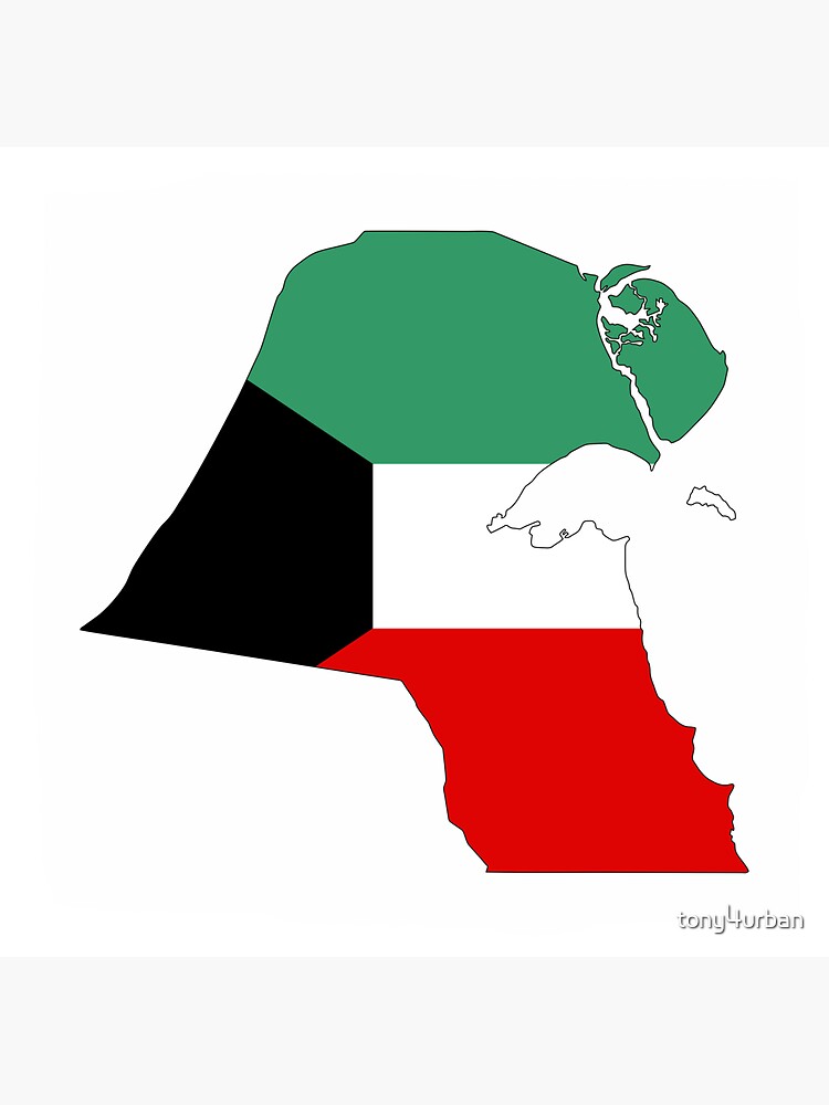 "kuwait flag map" Sticker for Sale by tony4urban | Redbubble