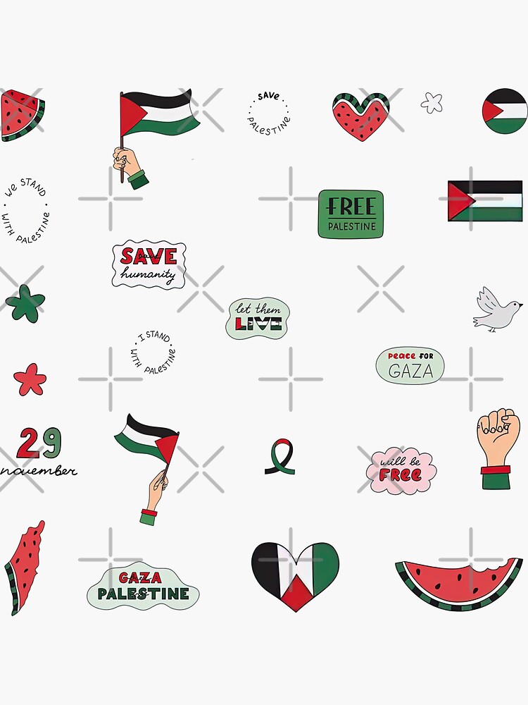 "Watermelon Palestine, Collection set, Free Palestine" Sticker for Sale ...