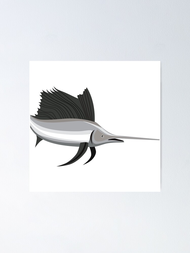 "Billfish Jumping Retro" Poster by retrovectors | Redbubble