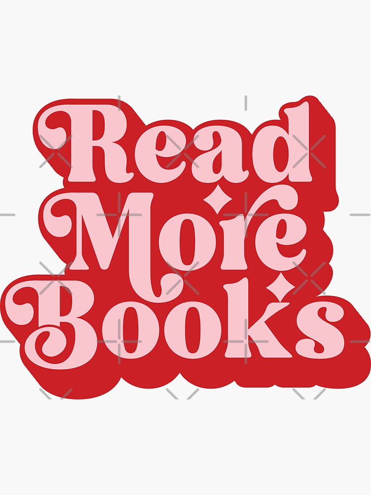 "Retro Shaded Read More Books" Sticker for Sale by artbyvicky | Redbubble