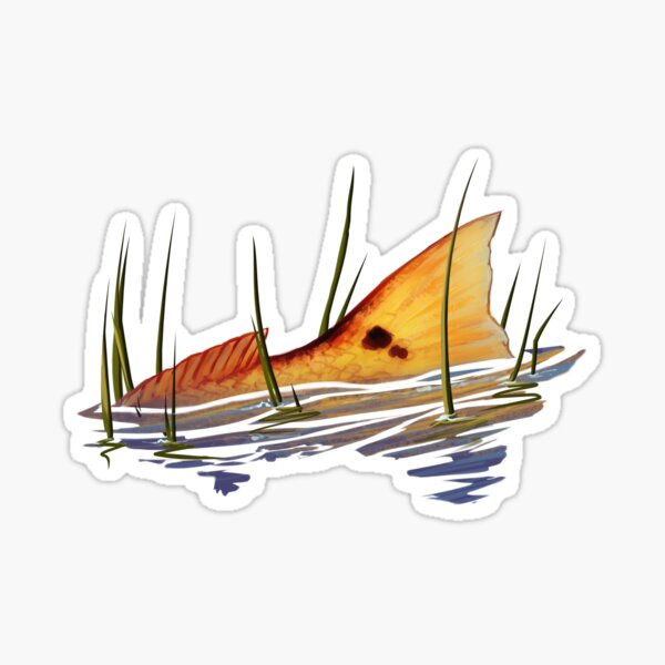 "Tailing Redfish in Grass | Redfish Tail" Sticker for Sale by blueshore ...