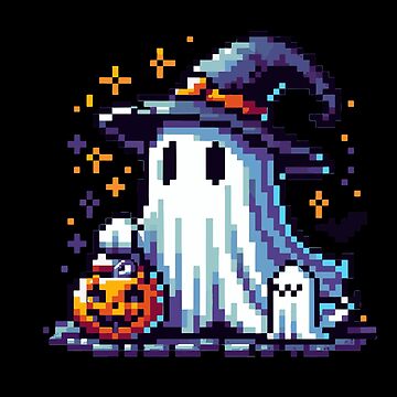 "Retro Halloween Witch Ghost Pixel Game Art" Essential T-Shirt for Sale ...