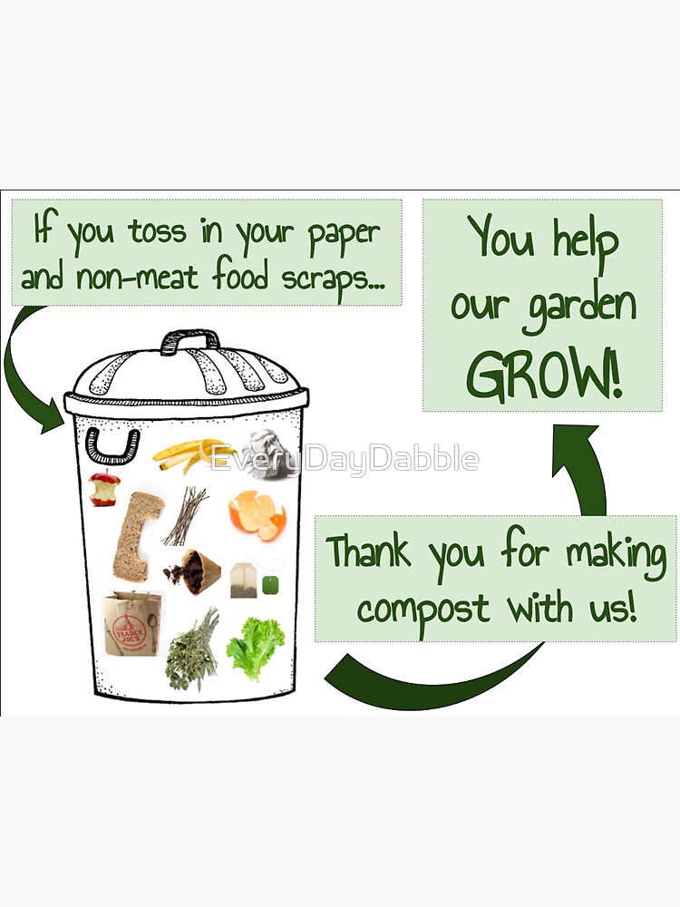 "Compost - Thank you for composting - Guide " Sticker for Sale by ...