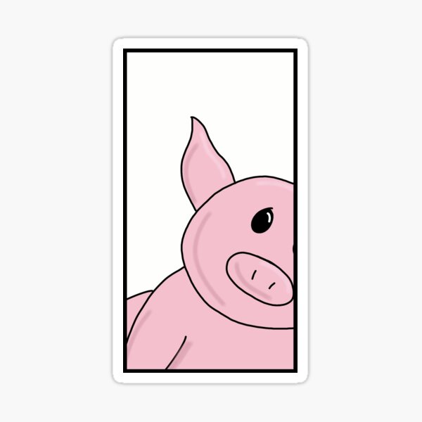 "Pig Portrait" Sticker by DaisyFlower123 | Redbubble