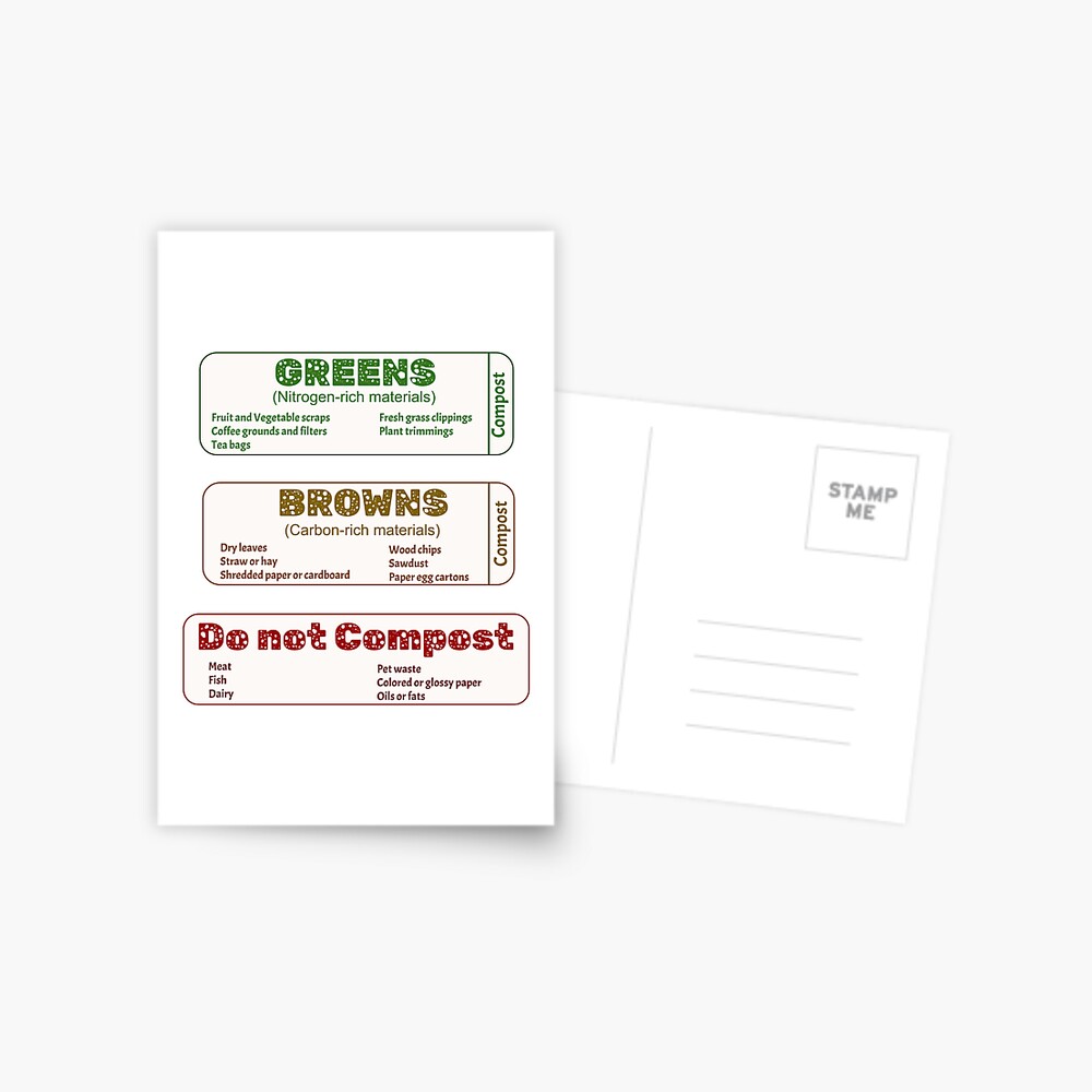 "Compost Labels - Compost Guide with green and brown labels " Sticker ...