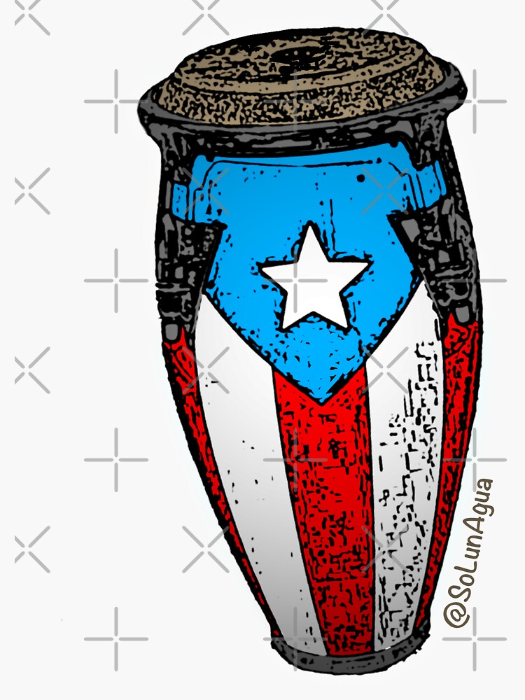 "Puerto Rican Flag Conga Drum" Sticker for Sale by liamaris | Redbubble