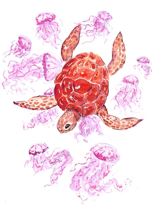"Red Turtle" by InKyLing | Redbubble