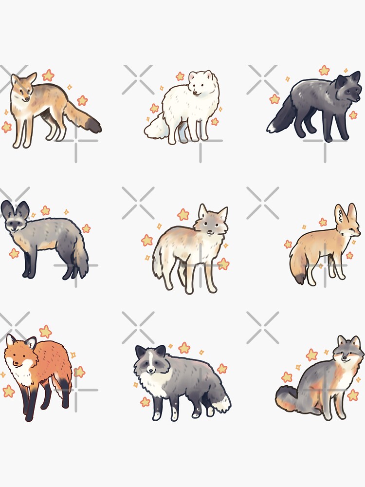 "Fox kinds pack " Sticker for Sale by Artofmayara | Redbubble
