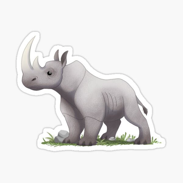 "White Rhino " Sticker for Sale by bmuzz | Redbubble