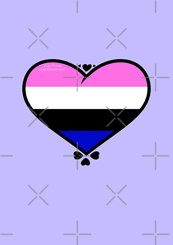 "Gender Fluid Heart - Solid Colour" by KometaMakesArt | Redbubble