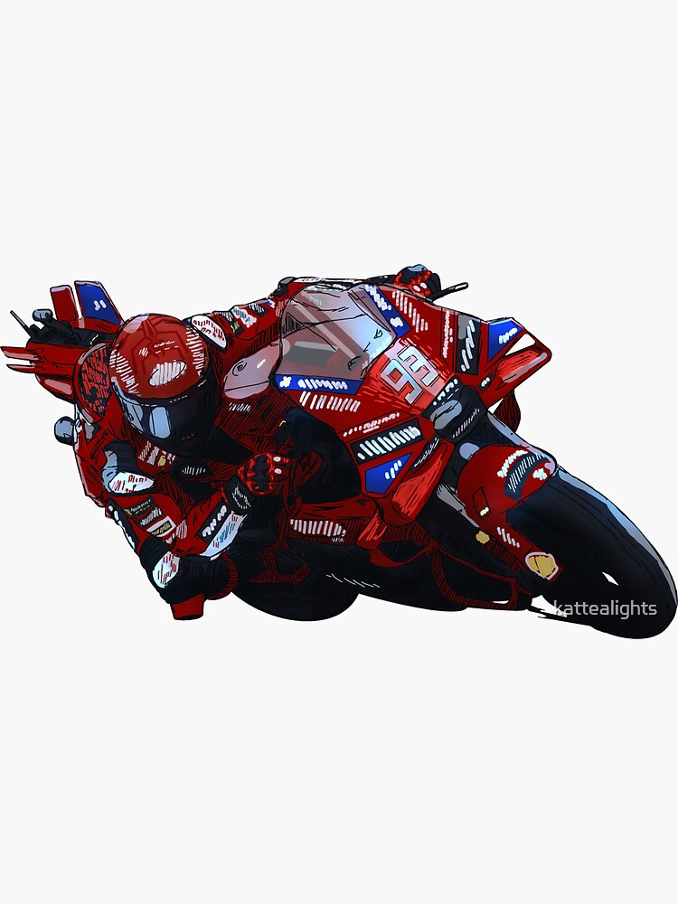 "motogp rider" Sticker for Sale by kattealights | Redbubble
